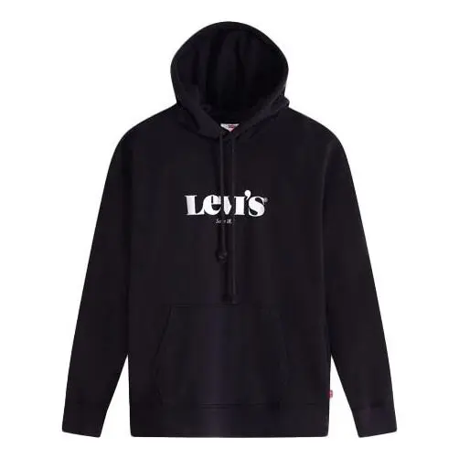 LEVI'S Logo Printed Hoodie - Black
