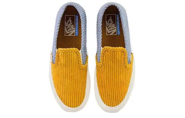 VANS Corduroy Slip-on Sneakers - Yellow/blue