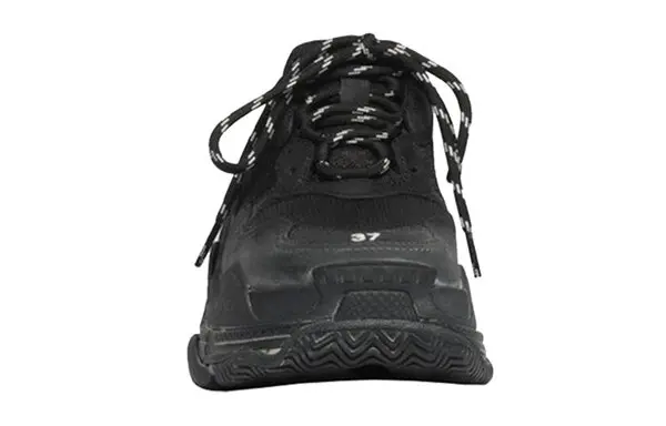 Balenciaga Triple S Distressed Sneakers - Black