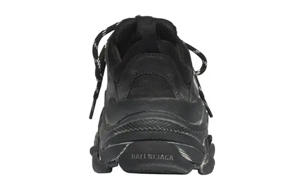 Balenciaga Triple S Distressed Sneakers - Black