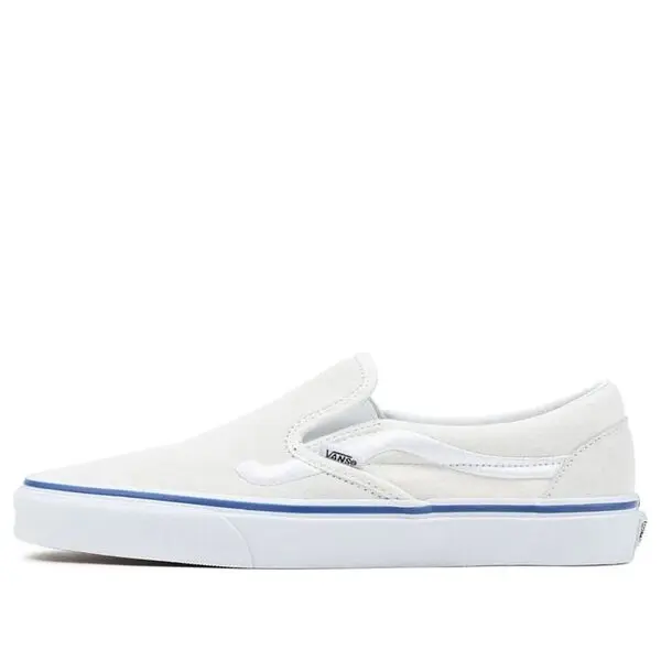 VANS Classic Slip-on Sidestripe Sneakers - White/blue