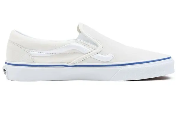 VANS Classic Slip-on Sidestripe Sneakers - White/blue