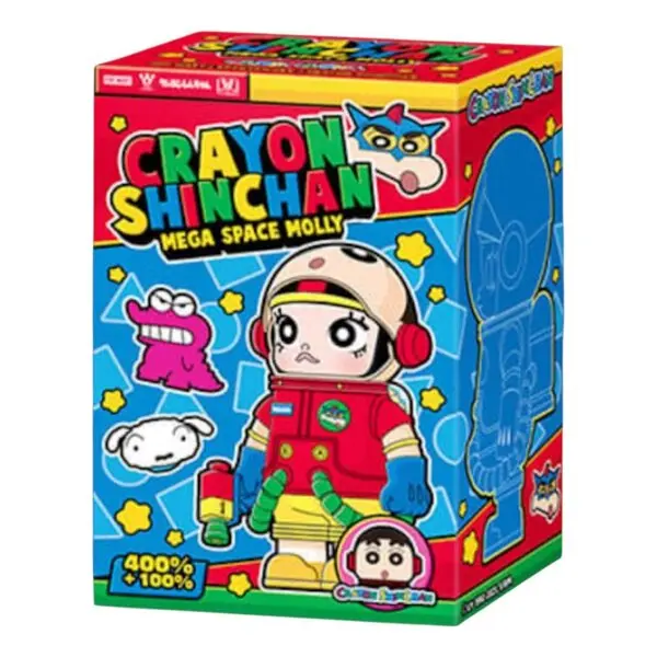 POP MART Mega Space Molly Crayon Shinchan Blind Box 100% & 400% Set - Multi-color