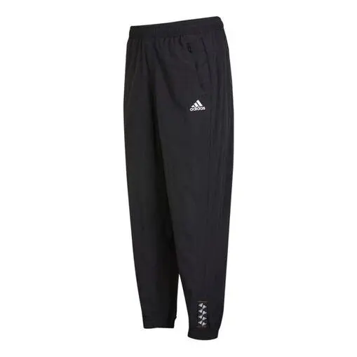 Adidas Solid Color Small Label Woven Casual Sports Pants/trousers/joggers Autumn Black - Multi-color