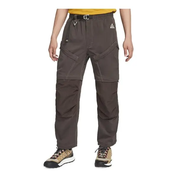 Nike Solid Color Printing Lacing Cargo Casual Pants/trousers Brown - Default Colorway