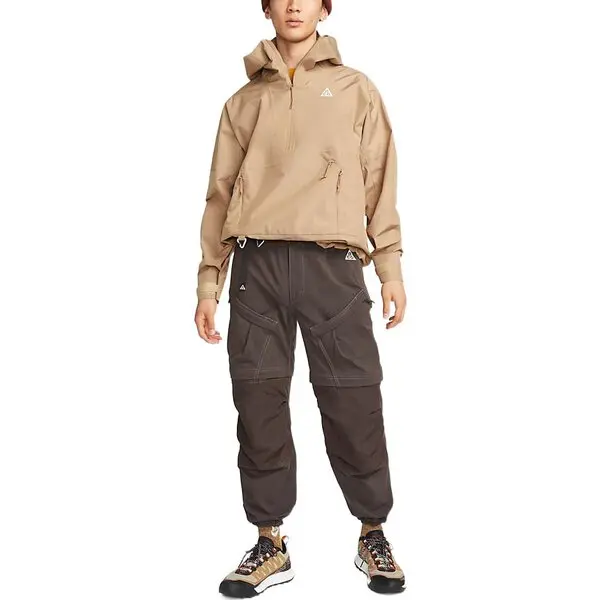 Nike Solid Color Printing Lacing Cargo Casual Pants/trousers Brown