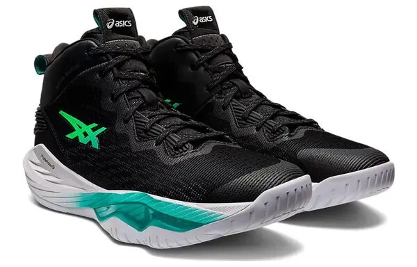 Asics Nova Surge 2 High Top Basketball Sneakers - Black/green