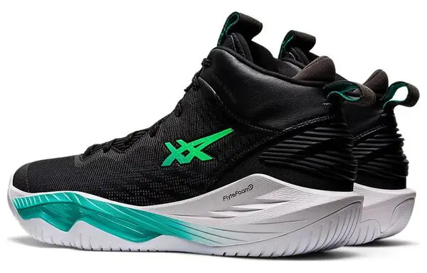 Asics Nova Surge 2 High Top Basketball Sneakers - Black/green