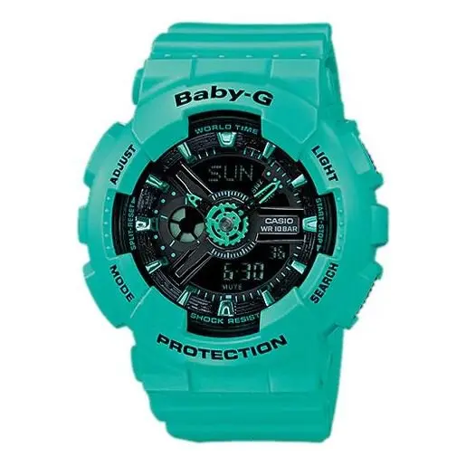 Casio Baby-g Water Resistant Watch With Fluorescent Details - Green