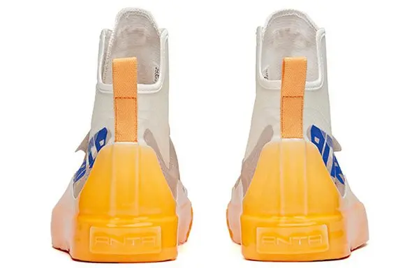 ANTA Canvas High-top Sneakers - White/yellow/blue