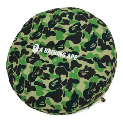A BATHING APE Abc Camo Circle Fluffy Beads Cushion - Green