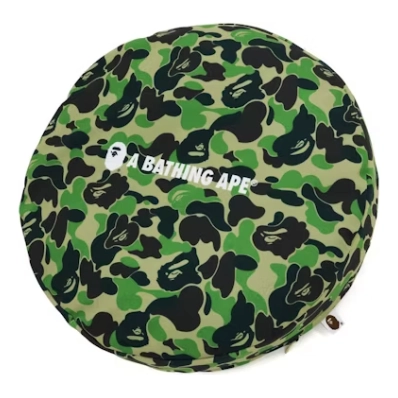 A BATHING APE Abc Camo Circle Fluffy Beads Cushion - Green