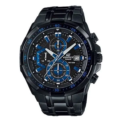 Casio Edifice Stainless Steel Strap Blue Watch Analog - Black