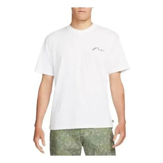 Nike Back Printing Round Neck Pullover Short Sleeve White - Default Color
