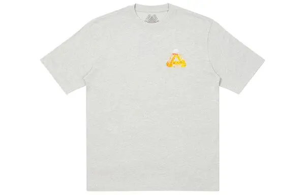 PALACE Tri-lager Tee Triangle Logo Printing Short Sleeve Gray - Tan