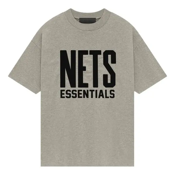 Fear Of God X Nba Brooklyn Nets T-shirt 'grey Black