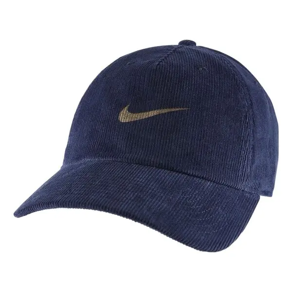 Nike Logo Embroidered Corduroy Cap - Blue