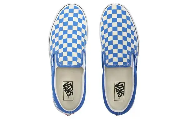 VANS Classic Slip-on Checkerboard Sneakers - Blue/white