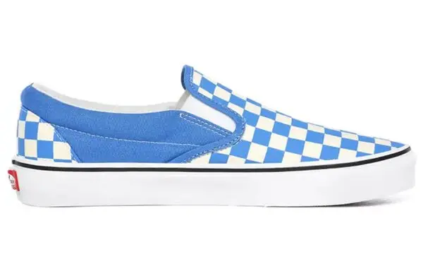 VANS Classic Slip-on Checkerboard Sneakers - Blue/white