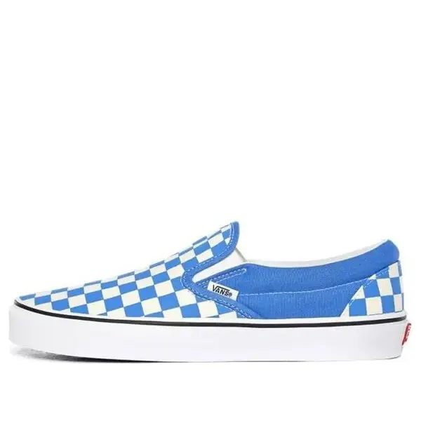 VANS Classic Slip-on Checkerboard Sneakers - Blue/white