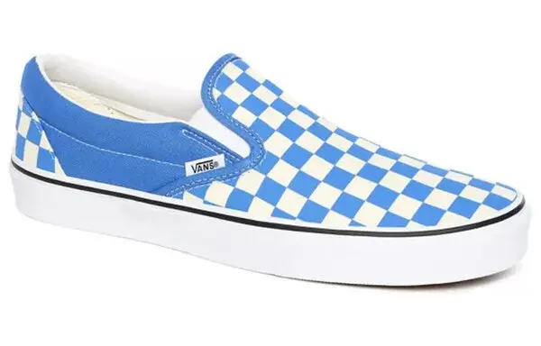 VANS Classic Slip-on Checkerboard Sneakers - Blue/white