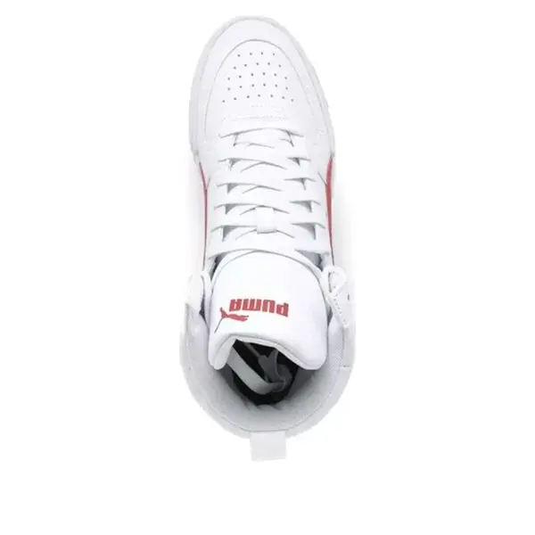 PUMA Caven Mid High Top Sneakers - White/red