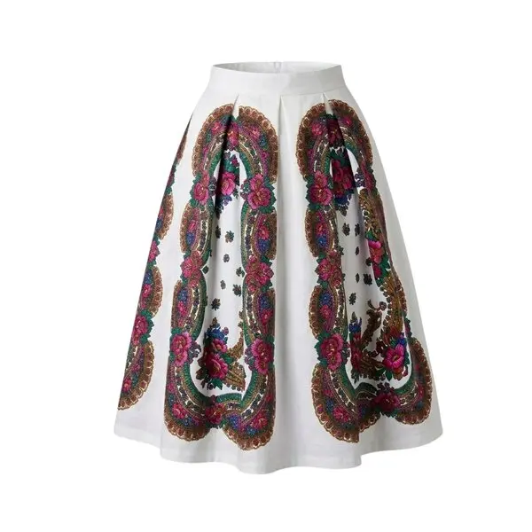 GLAM ON YOU Irina Midi Skirt With Paisley Print