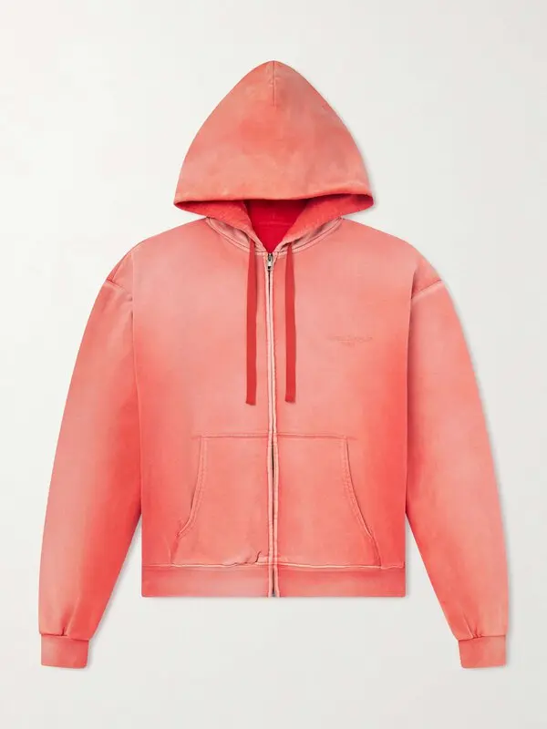 MAISON MARGIELA Cotton-jersey Zip-up Hoodie - Red