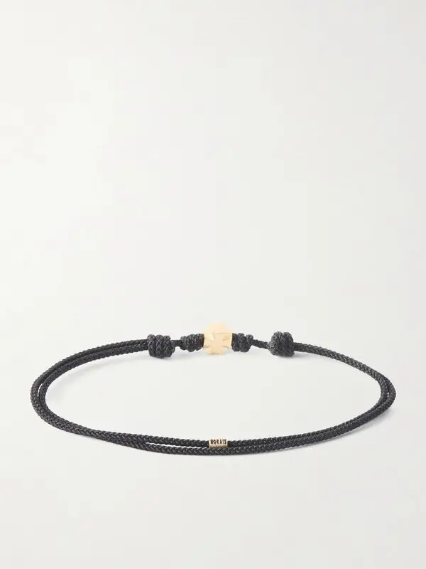 Luis Morais 14kt Gold Maltese Cross Cord Bracelet
