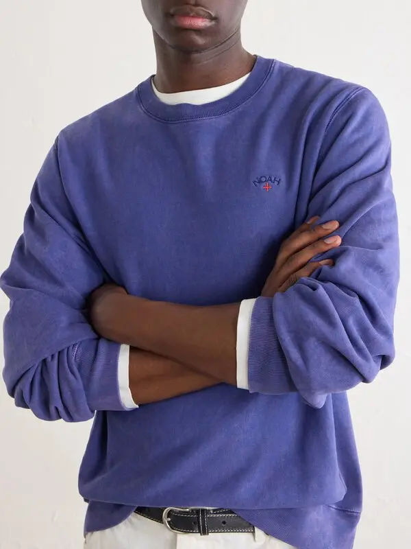 NOAH Logo-embroidered Cotton-jersey Sweatshirt