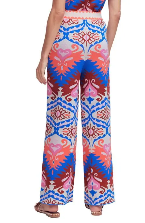 Boden Jacquard Knit Cotton Wide Leg Trousers