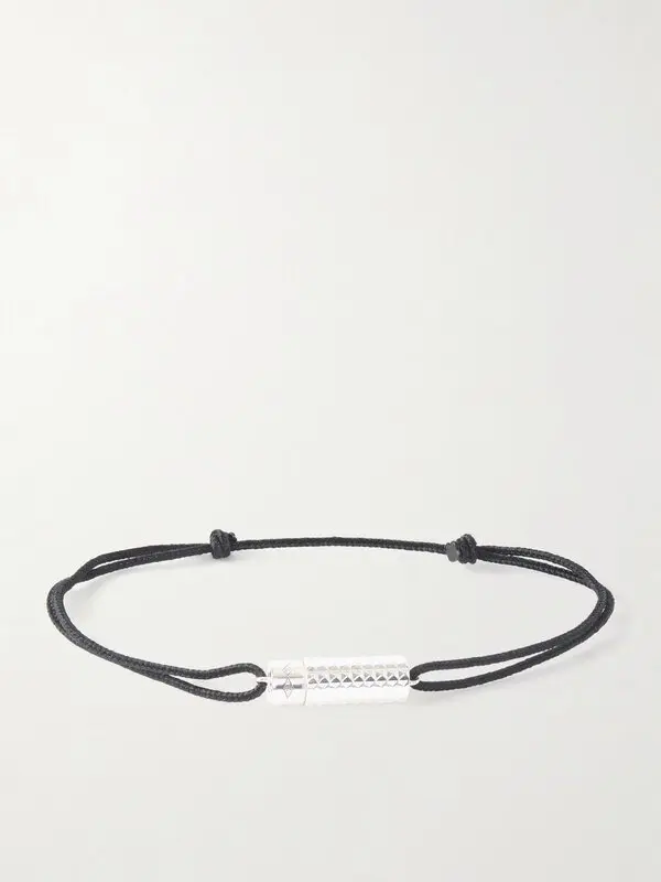 Le Gramme 5g Sterling Silver Cord Bracelet - Black