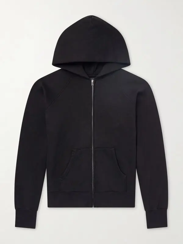 LES TIEN Heavyweight Structured-fleec Cotton-jersey Raglan Zip-up Hoodie