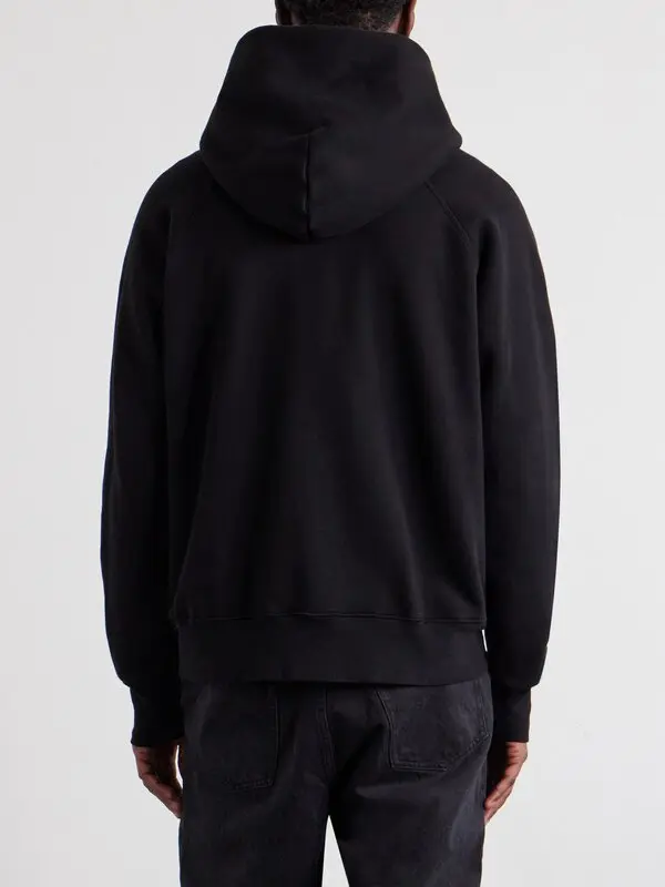 LES TIEN Heavyweight Structured-fleec Cotton-jersey Raglan Zip-up Hoodie
