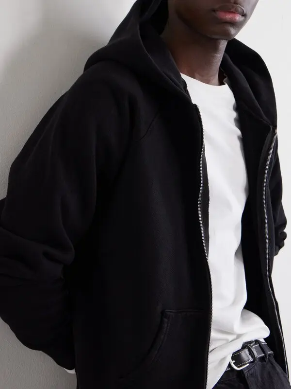 LES TIEN Heavyweight Structured-fleec Cotton-jersey Raglan Zip-up Hoodie