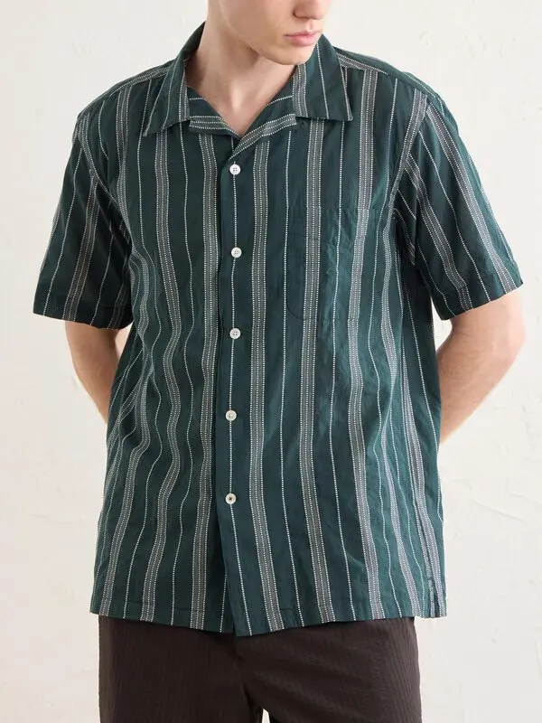 Hartford New Palmito Mc Camp-collar Striped Cotton Shirt