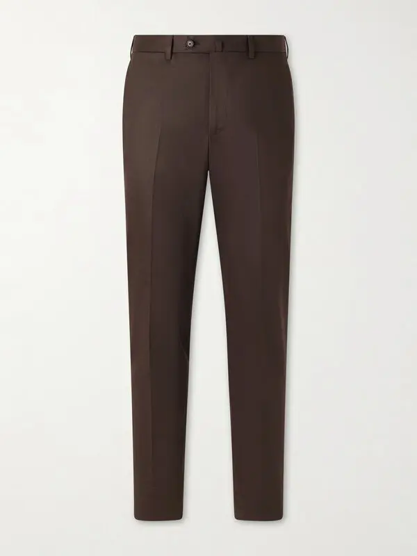 DE PETRILLO Tapered Cotton-twill Suit Trousers