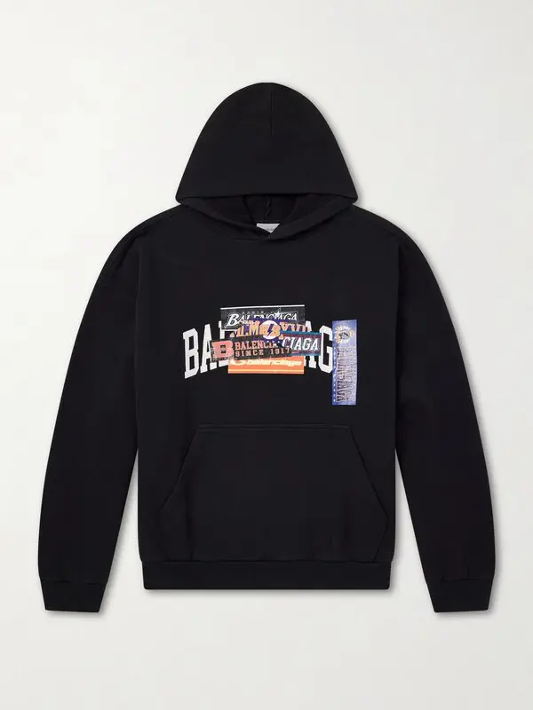 Balenciaga Logo-detailed Cotton-jersey Hoodie