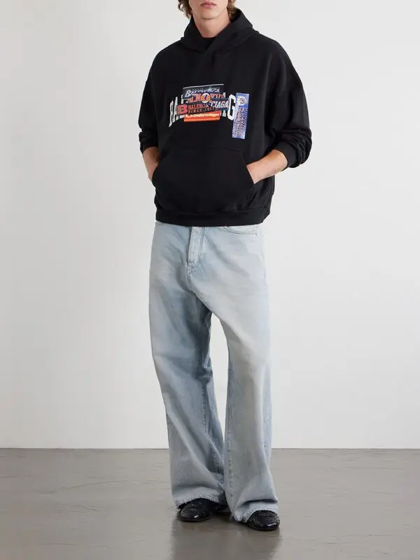 Balenciaga Logo-detailed Cotton-jersey Hoodie