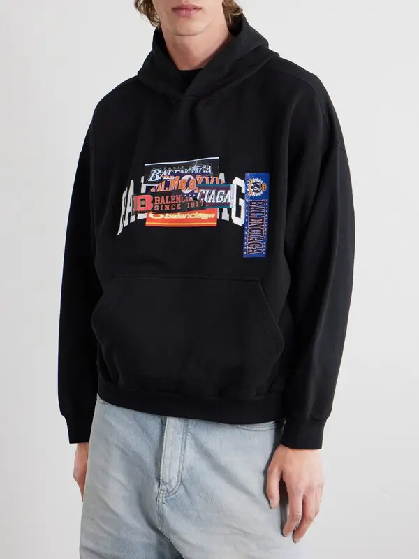 Balenciaga Logo-detailed Cotton-jersey Hoodie