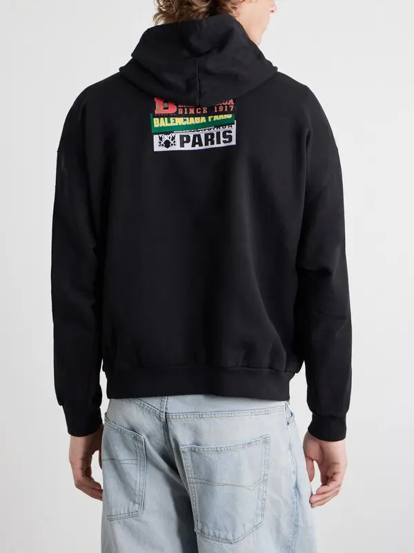 Balenciaga Logo-detailed Cotton-jersey Hoodie