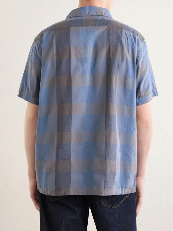BEAMS Italian Collar Checked Cotton Shirt