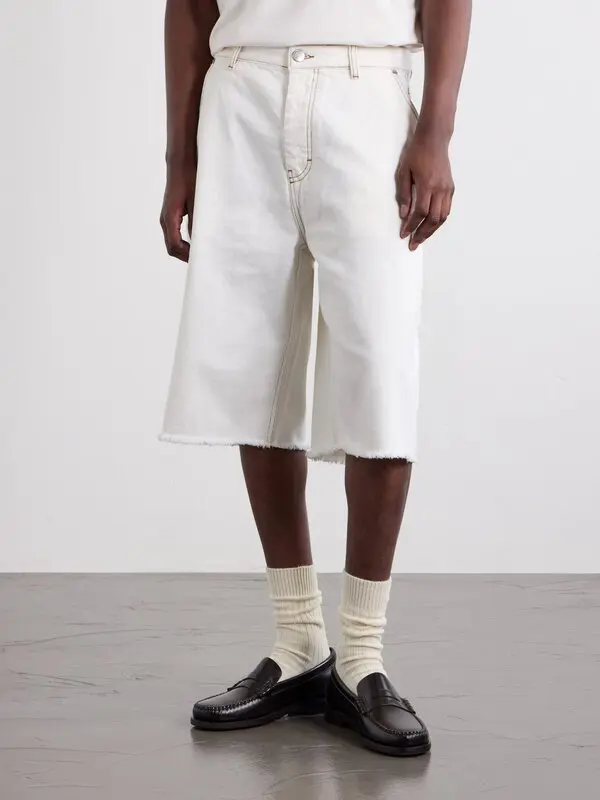 AMI Paris Wide-leg Denim Shorts