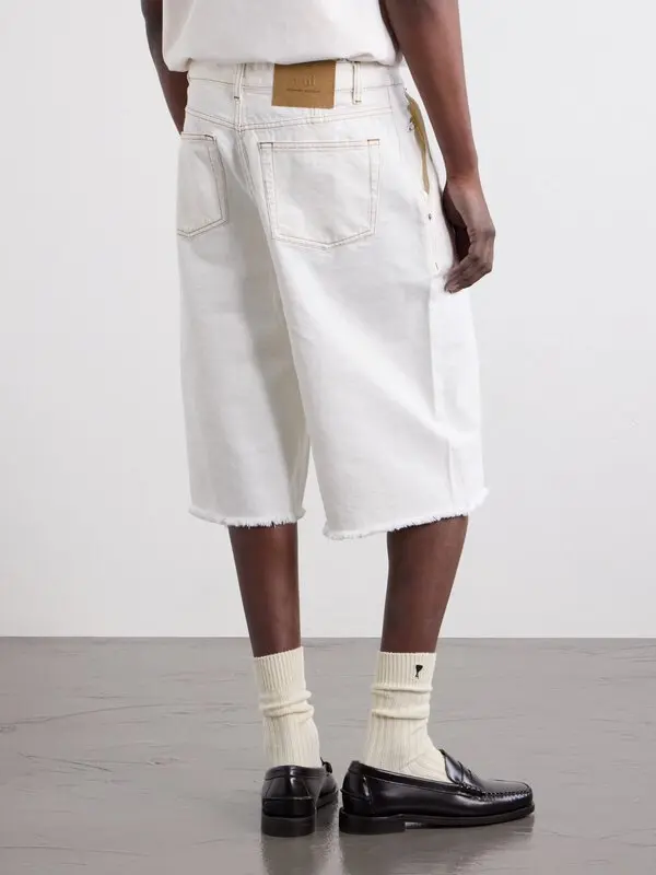 AMI Paris Wide-leg Denim Shorts