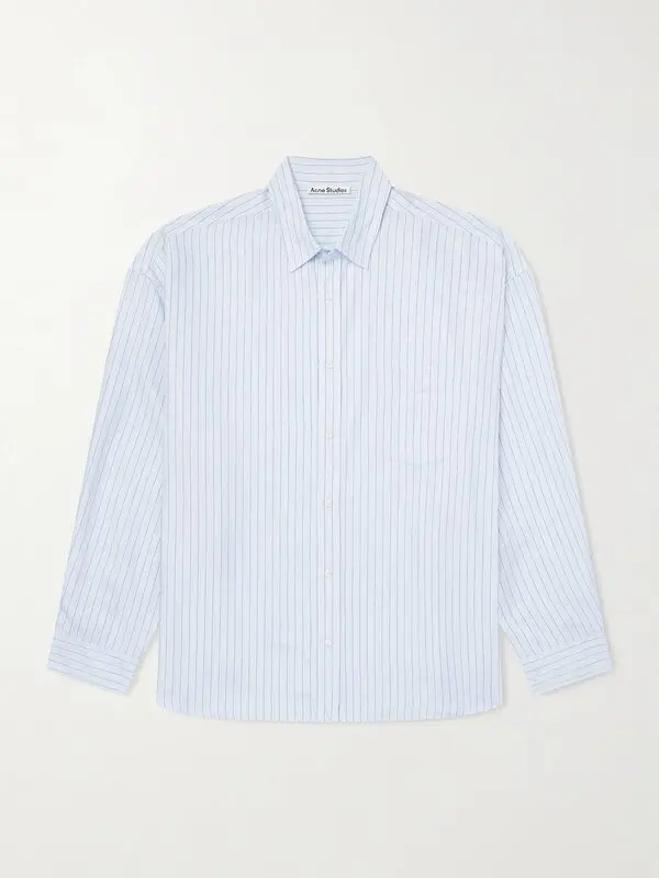 Acne Studios Pinstriped Lyocell Shirt - Blue
