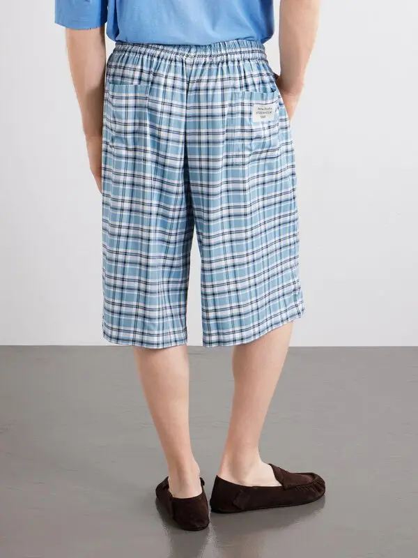 Acne Studios Ressa Plaid Relaxed Fit Knee-length Shorts