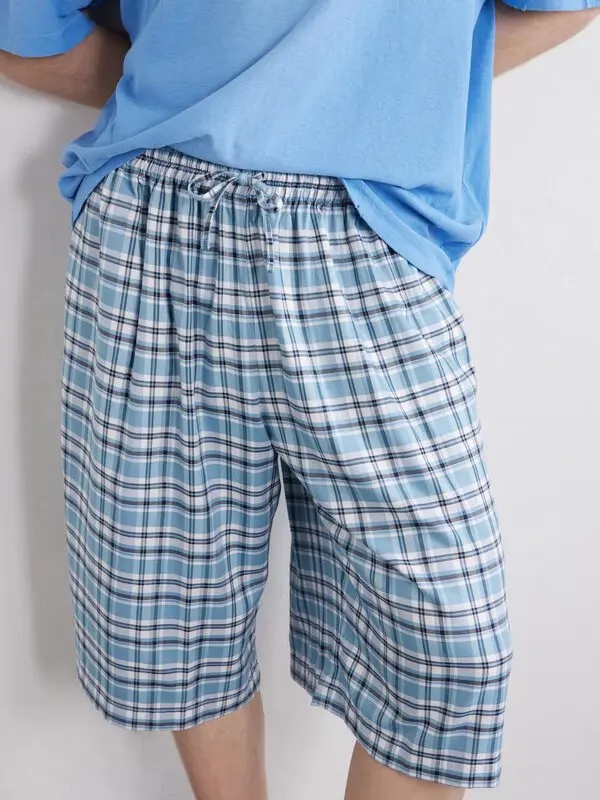 Acne Studios Ressa Plaid Relaxed Fit Knee-length Shorts