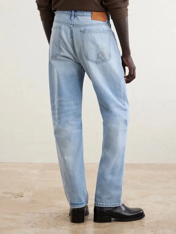 CHERRY LOS ANGELES Wide-leg Embroidered Jeans
