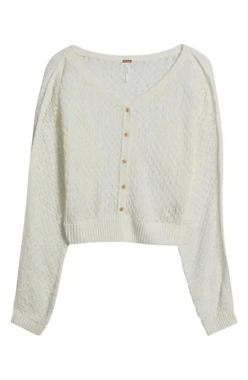 Free People Maris V-neck Fine Gauge Linen Blend Cardigan