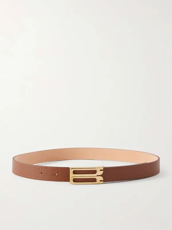 Victoria Beckham Dorian Frame Leather Belt - Tan